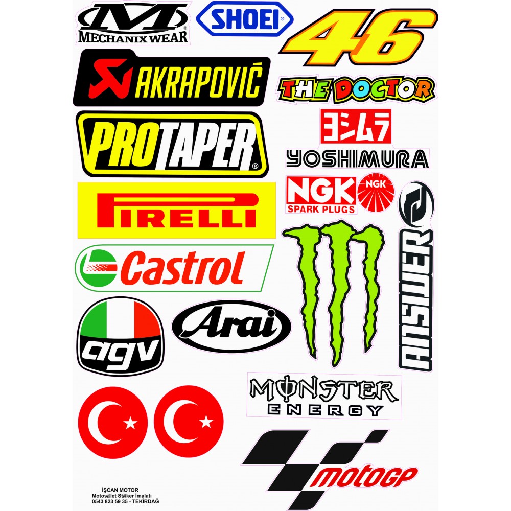 MOTOR MARKA A4 STİCKER M-1